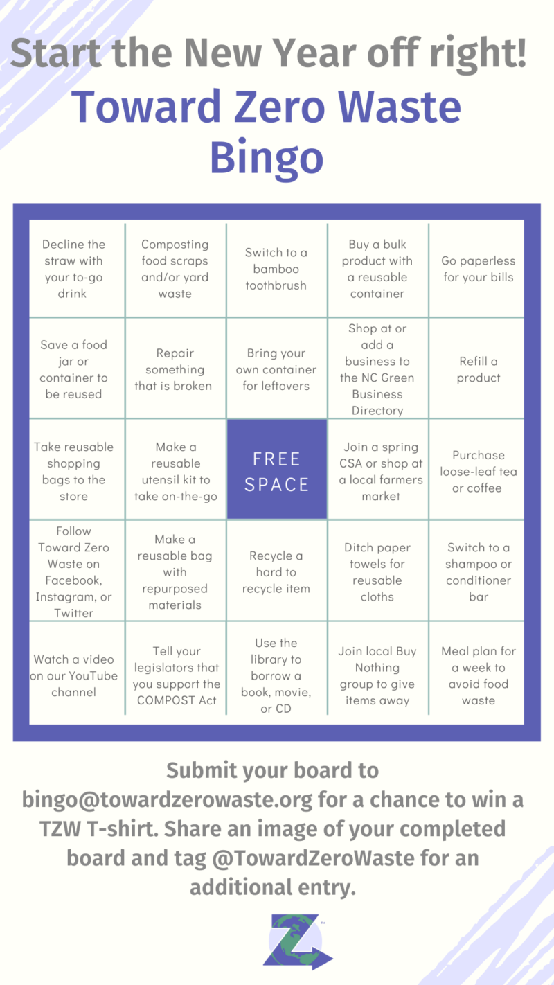 New Year's Bingo - Toward Zero Waste