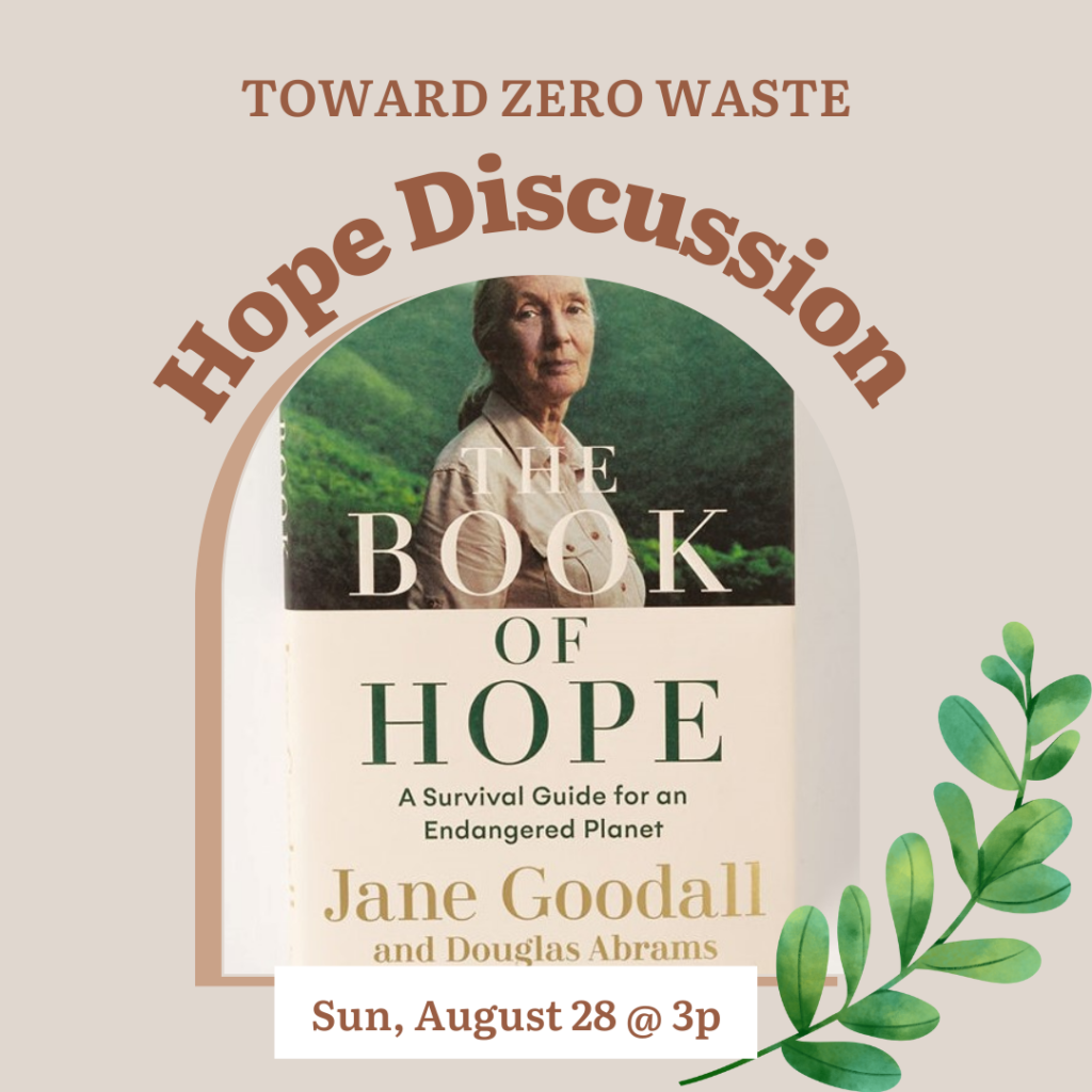Hope Discussion: The Book of Hope By Jane Goodall and Douglas Abrams ...